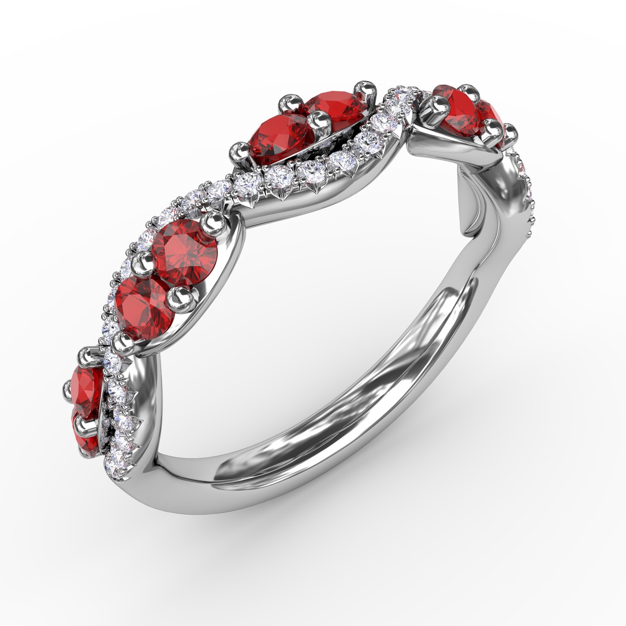 Ruby and Diamond Twist Ring - Cooper & Binkley